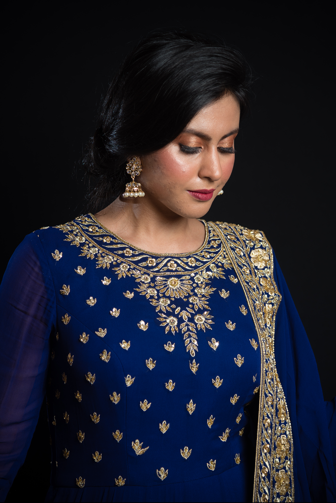 Royal Blue Anarkali – Mehr By Pretty