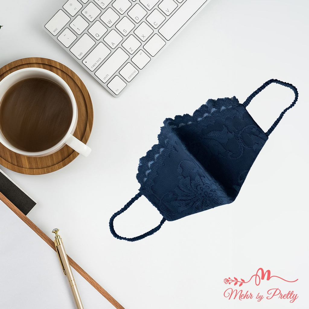 Navy Blue Net Mask – Mehr By Pretty